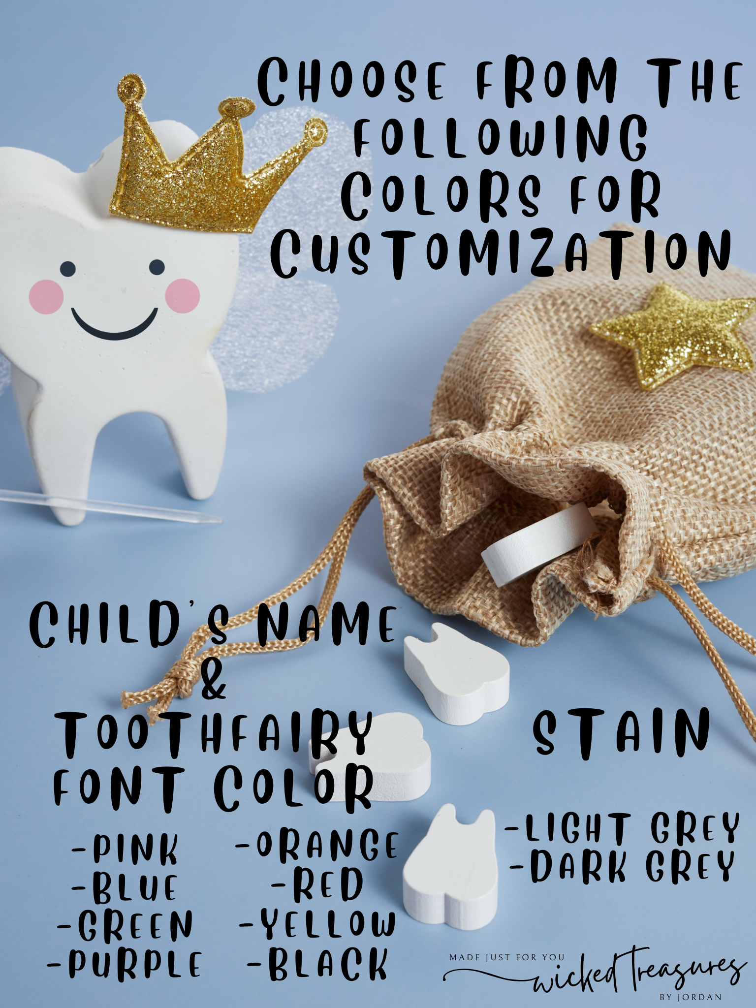 Tooth Fairy door hanger with money pocket – Wicked Treasures By Jordan